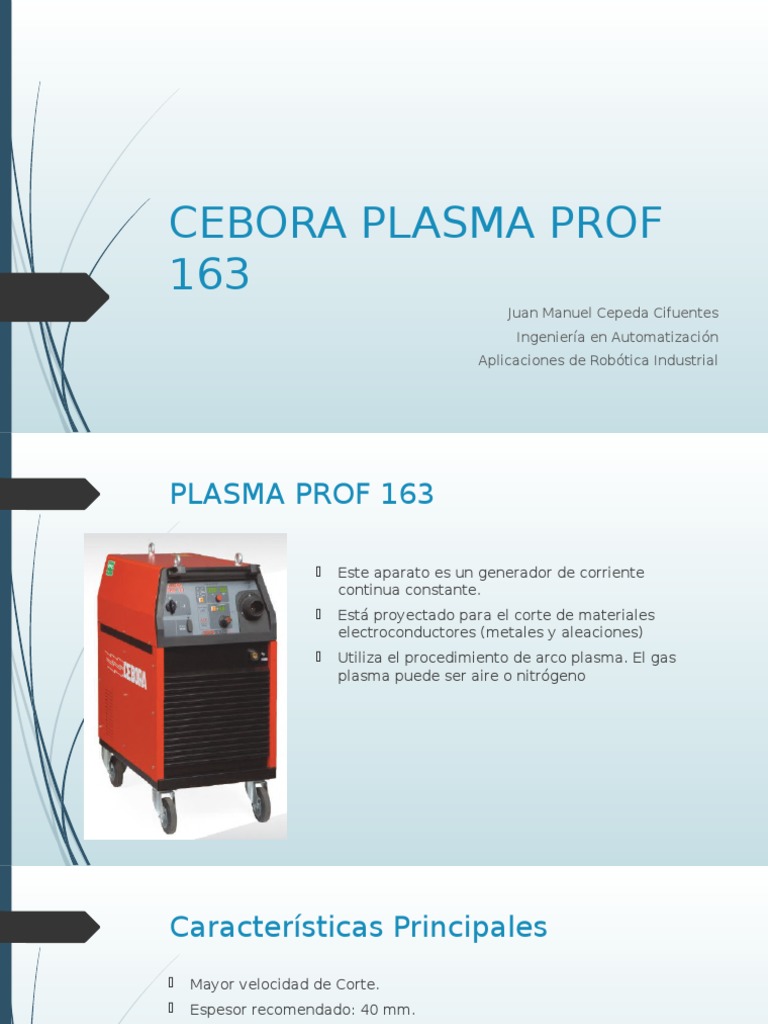 Cebora Plasma Prof 163 | PDF | Diodo emisor de luz | Soldadura