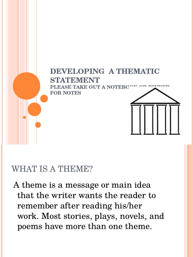 Thematic Statements | PDF | Love
