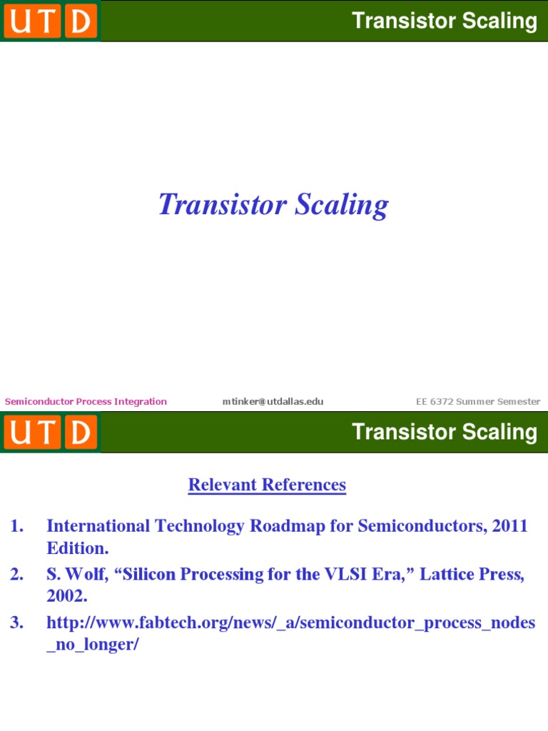 Lecture 02 02 Transistor Scaling | PDF