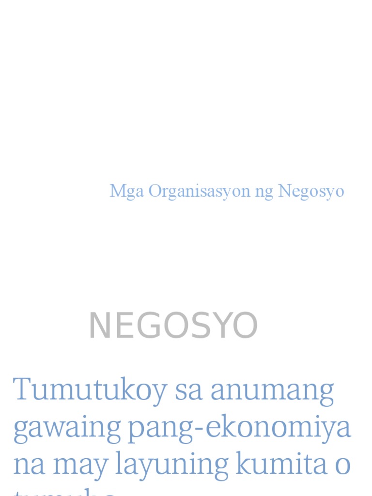 Mga Organisasyon NG Negosyo | PDF | Partnership | Sole Proprietorship