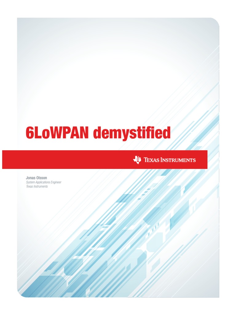 6LoWPAN PDF | PDF | Internet Protocols | I Pv6