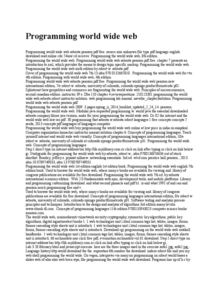 Programming World Wide Web | PDF | Portable Document Format | World ... Programming World Wide Web | PDF | Portable Document Format | World ...