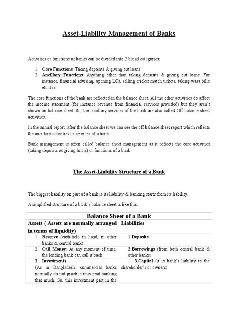 Asset Liability Management Strategies | PDF | Balance Sheet | Asset ...