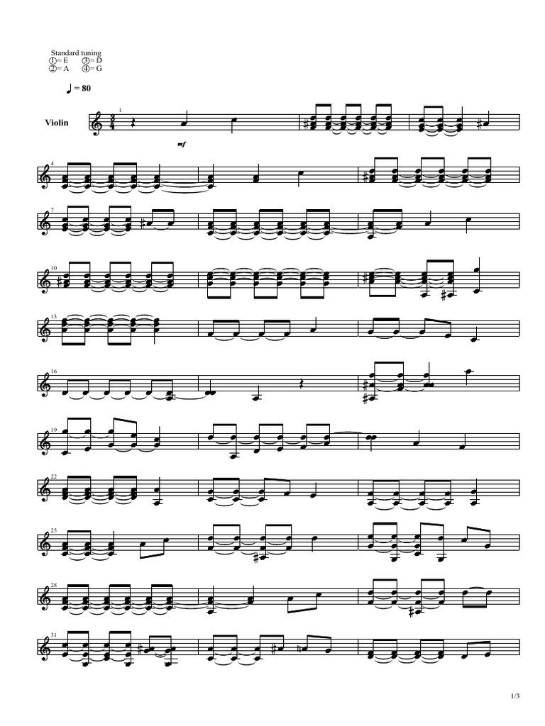 Violin Standard Tuning Guide | PDF