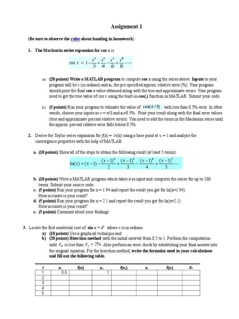 Assignment 1 Pdf Trigonometric Functions Numerical Analysis