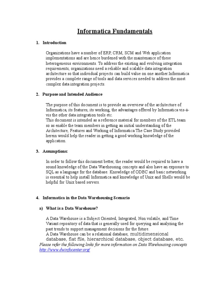 Informatica Fundamentals Overview | PDF | Data Warehouse | Metadata