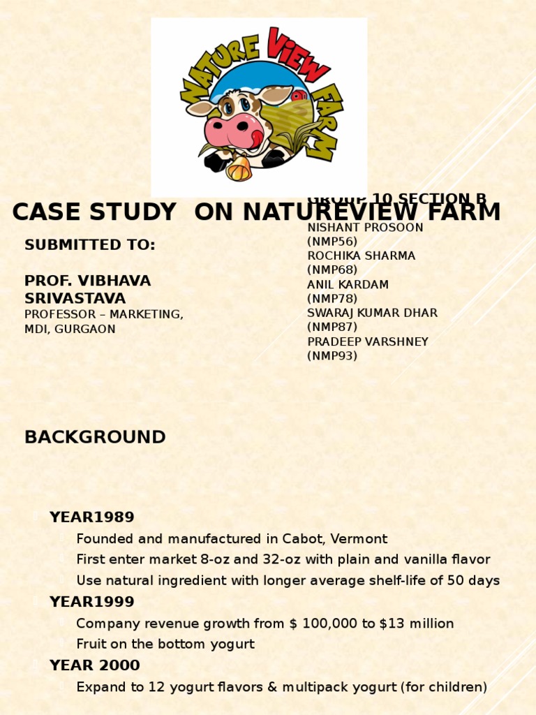Case Study On Natureview Farm: Group 10 Section B Submitted To: Prof. Vibhava Srivastava ...