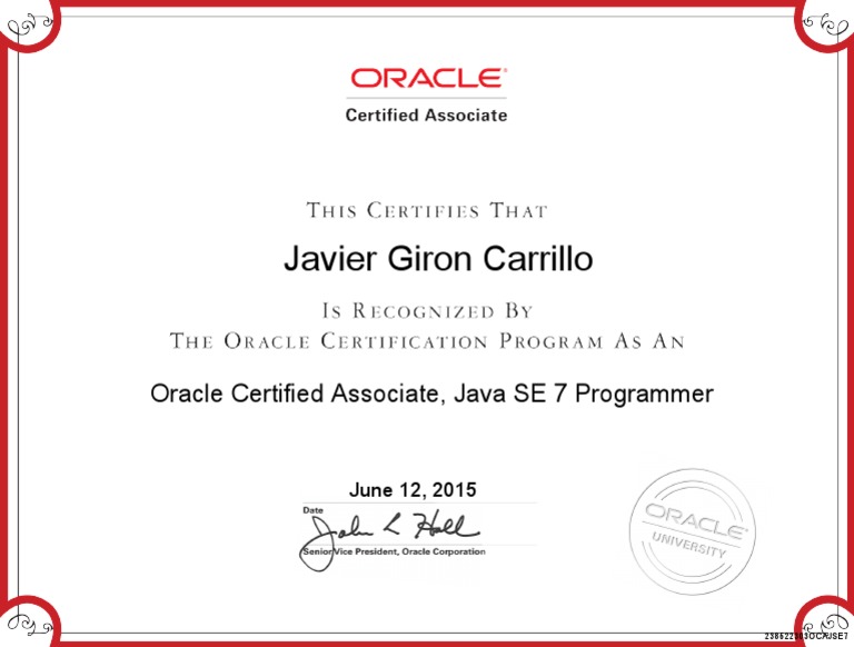 OCA Java SE 7 | PDF | Oracle Acquisitions | Java Platform