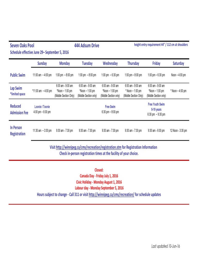 Seven Oaks Pool 444 Adsum Drive | PDF