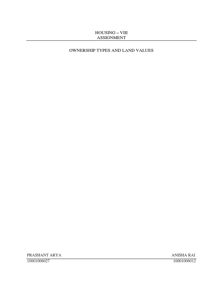Ownership Types and Land Values Explained | PDF | Renting | Leasehold ...