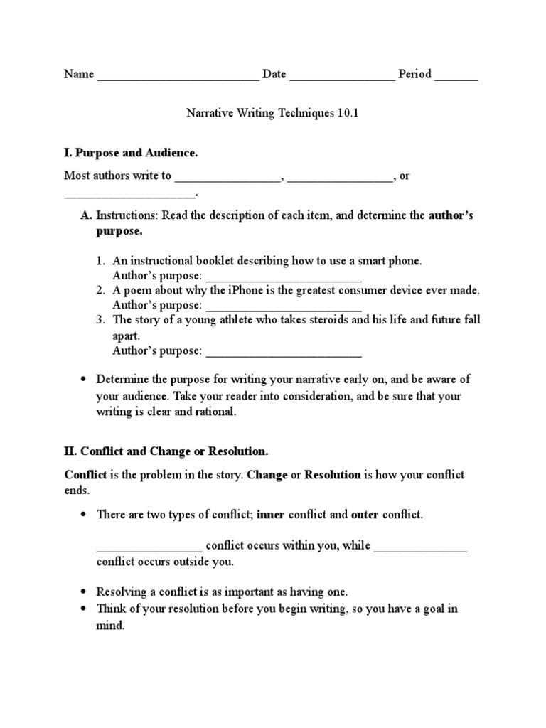 Narrative Writing Techniques 10 1 | PDF | Narrative | Narration