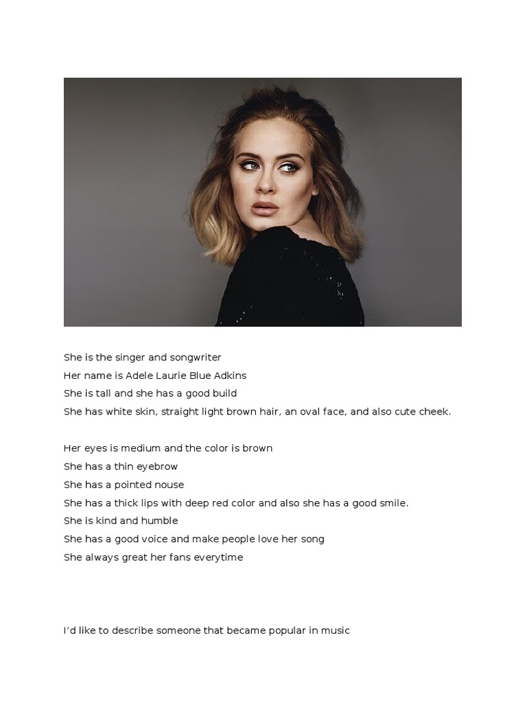Deskripsi Profil Penyanyi Adele | PDF | Seni | Puisi