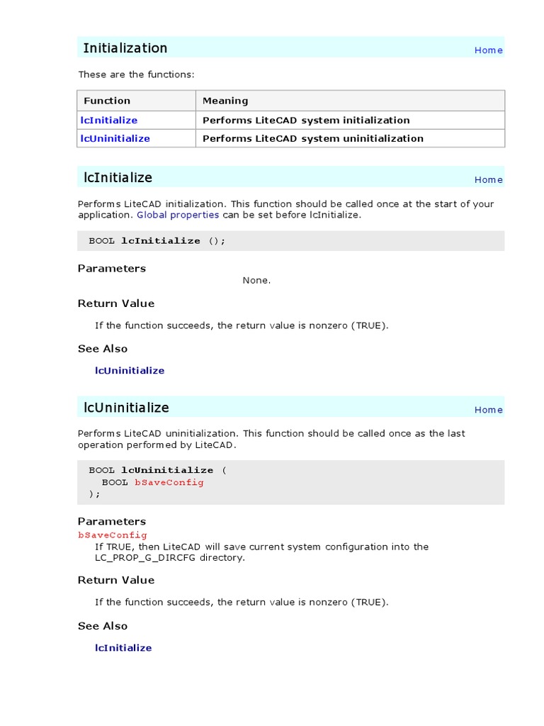 LiteCAD Referencia | PDF | Variable (Computer Science) | Pointer (Computer Programming)