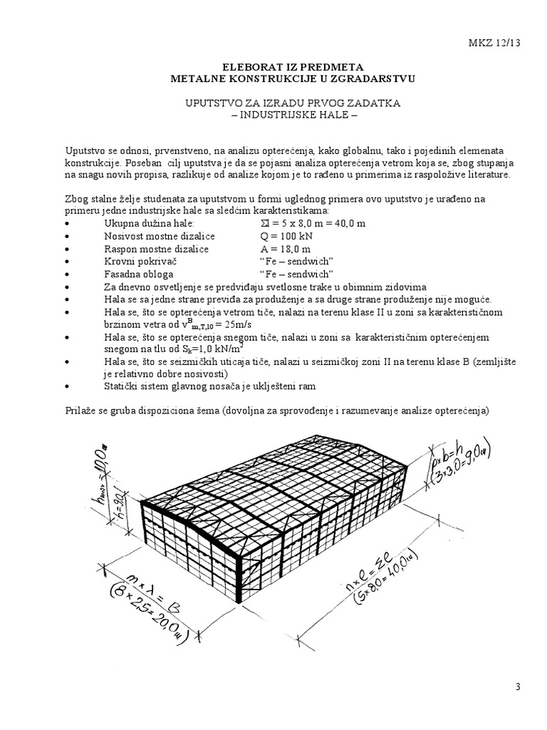 HalaProracunEC 1 (Opterecenja) Rev01 PDF | PDF