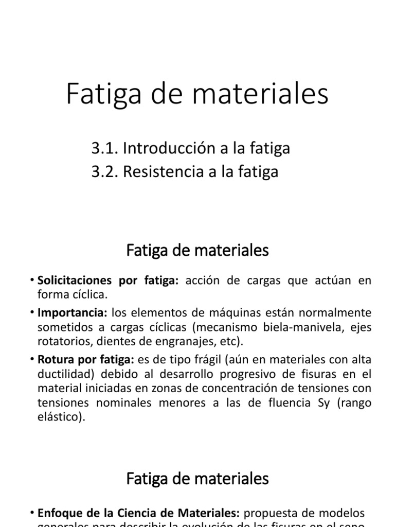 1-Fatiga de Materiales | Fatiga (material) | Mecánica de fractura