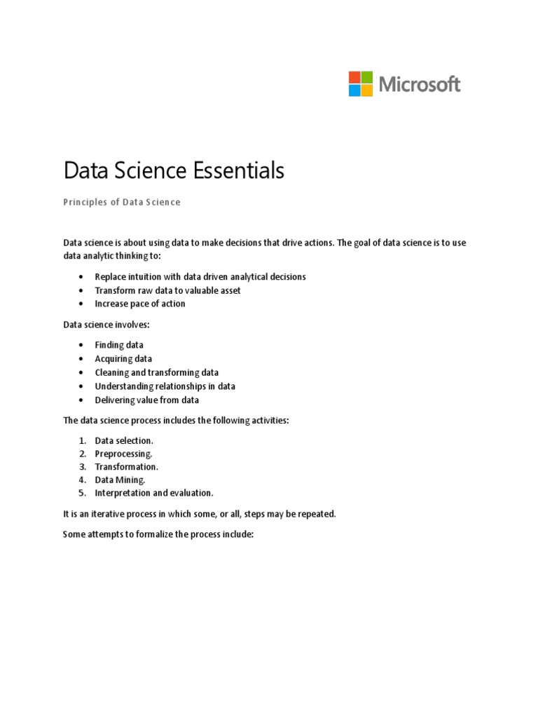 Principles of Data Science | PDF | Data Mining | Data