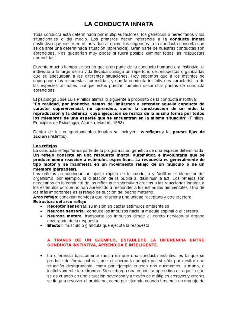 Conducta Innata y Mas | Comportamiento | Psiquis (Psicología)