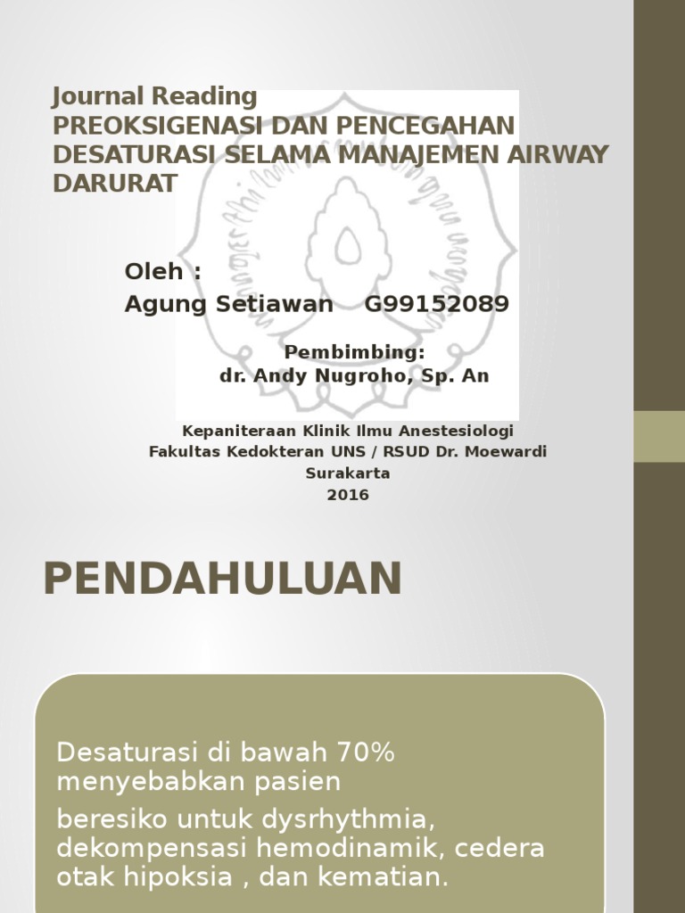 Jurding Preoksigenasi | PDF