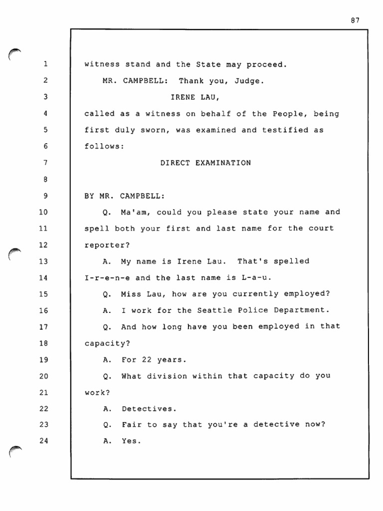 Partial Trial Transcript | PDF | Detective | Witness