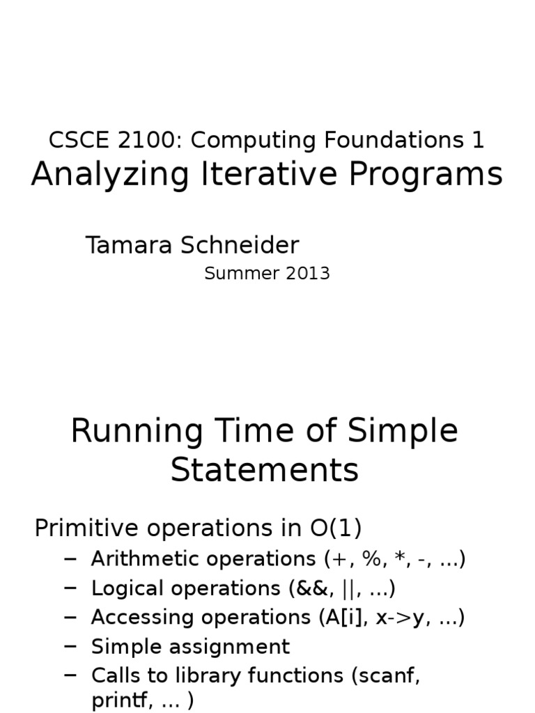 Analyzing Iterative Program Complexity | PDF | Control Flow | Computer ...