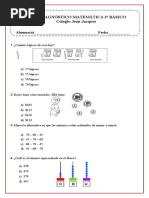 Prueba Diagnóstica de Matemáticas DE Segundo Grado | PDF | Sustracción ...