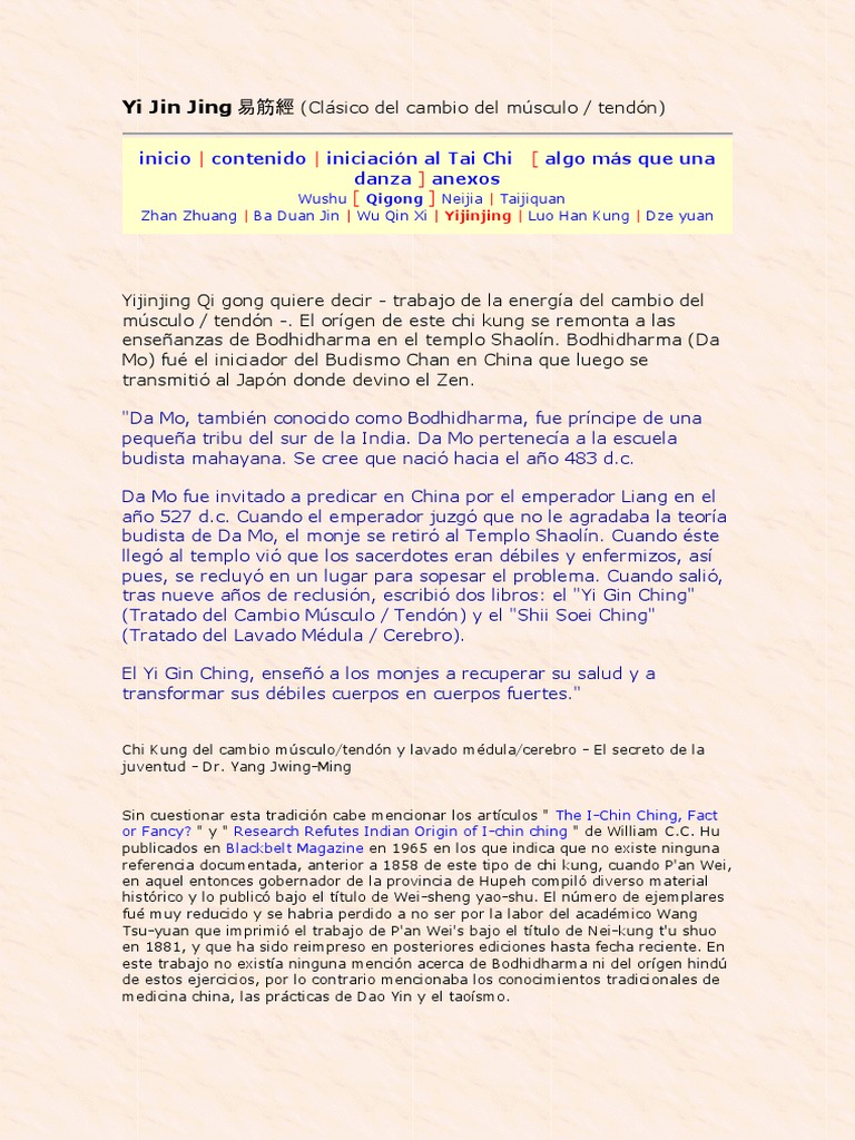 Yi Jin Jing | PDF | Monasterio Shaolin | Qigong