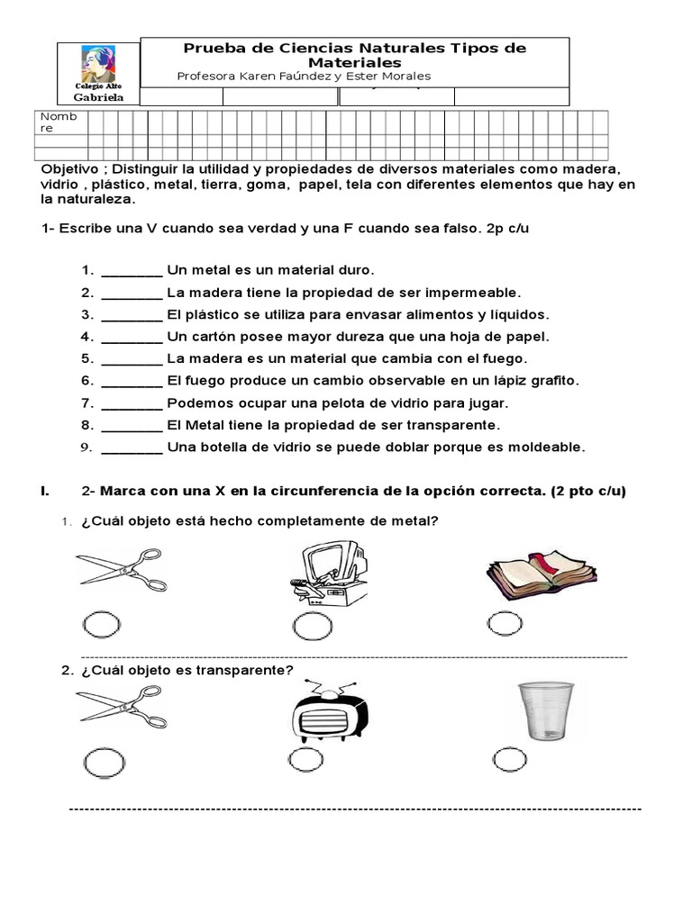 Prueba de Tipos e Materiales 2016 | PDF