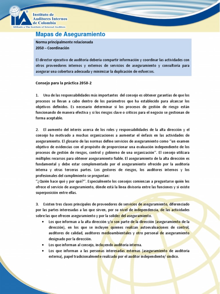 2050-2 Mapas de Aseguramiento | PDF | Calidad (comercial) | Science