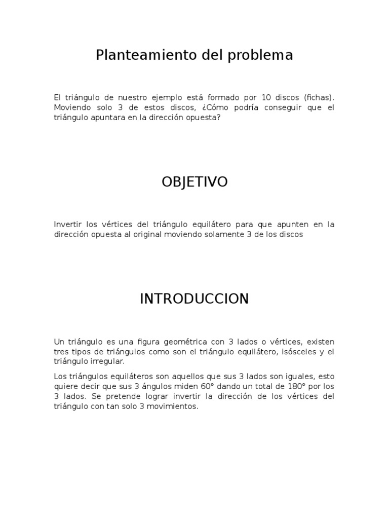 Planteamiento Del Problema | PDF | Triángulo | Science