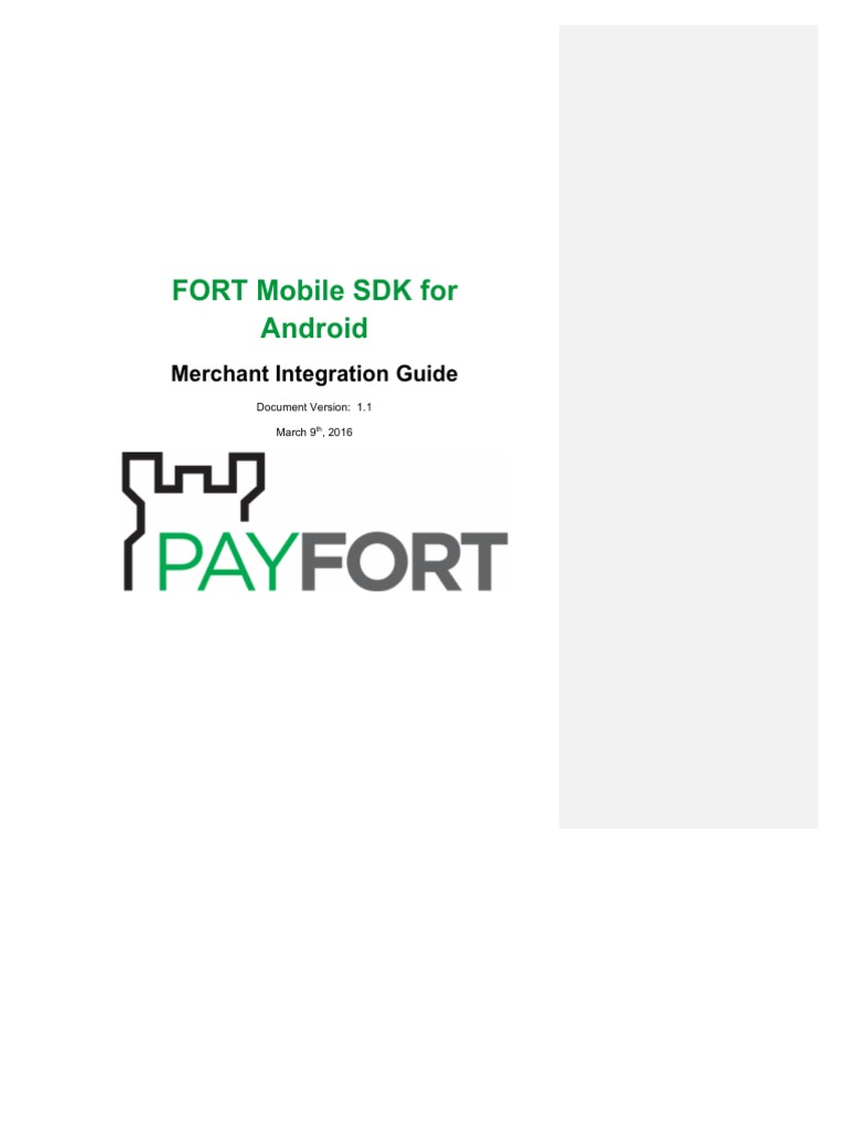 PAYFORT Mobile-SDK Android Integration Guide V 1.1.1 | PDF | Android (Operating System ...