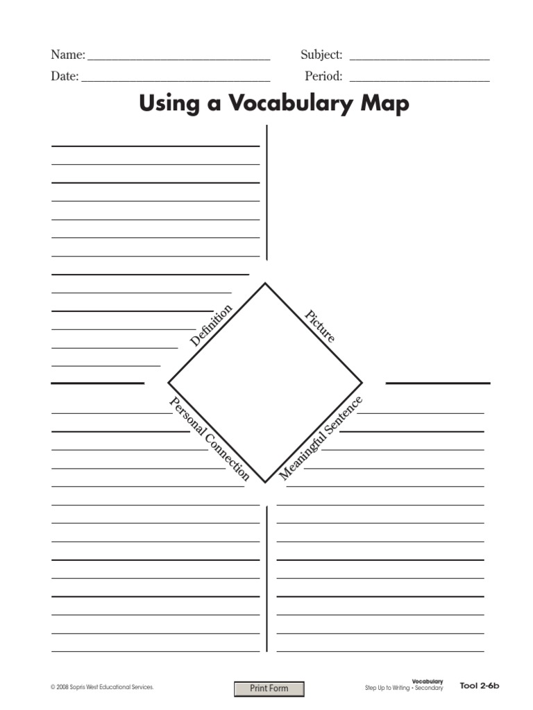 Using A Vocabulary Map | PDF | Career & Growth
