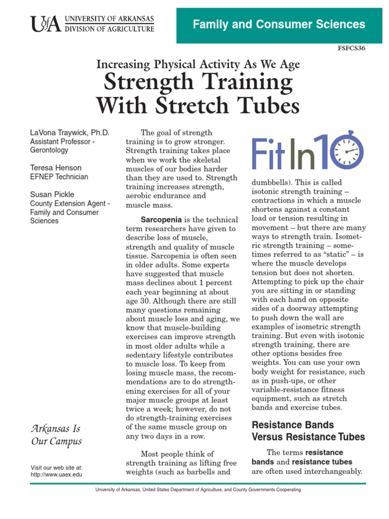 Strength Training With Stretch Tubes: Increasing Physical Activity As ...