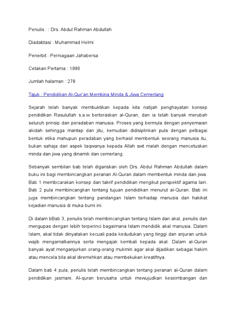 Contoh Ulasan Buku | PDF