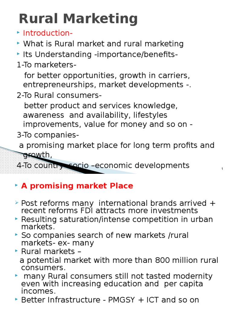 Rural Marketing Introduction | PDF | Marketing | Economic Growth