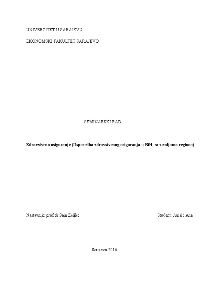 Zdravstveno Osiguranje | PDF