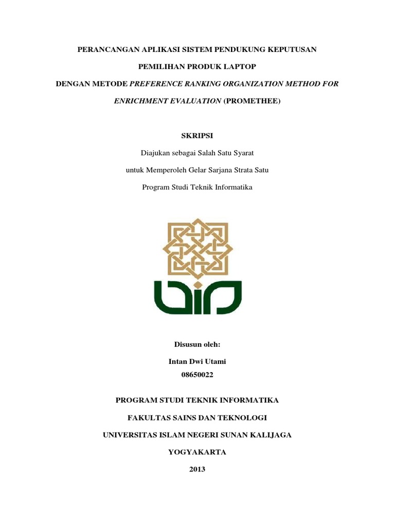 Skripsi DG Source Code Metode Promethee PDF | PDF