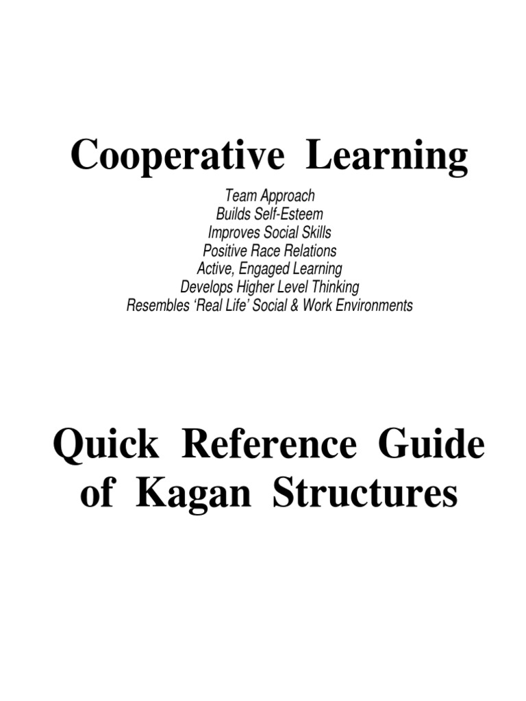 Cooperative Learning Kagan Quick Reference Guide | PDF | Brainstorming ...