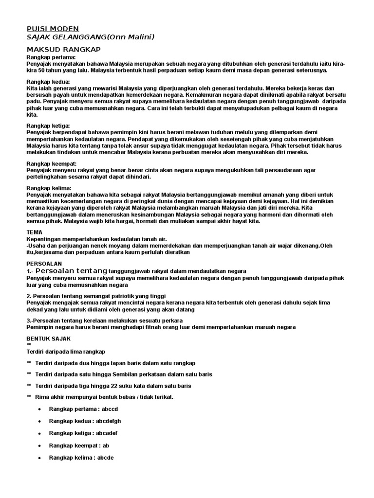 Puisi Moden Gelanggang | PDF