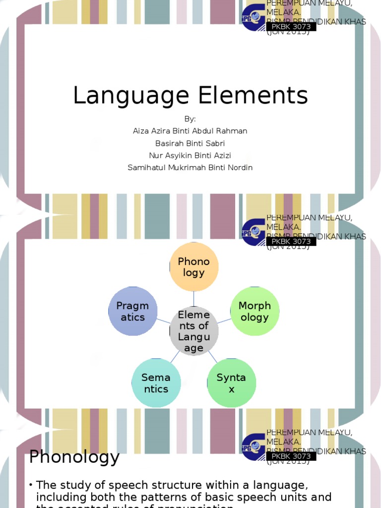 Language Elements | PDF | Semantics | Morphology (Linguistics)