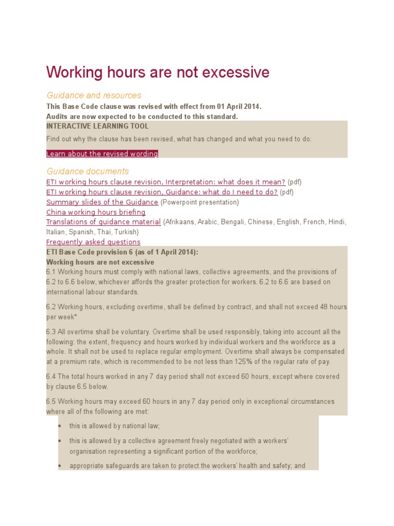 Working Hours Are Not Excessive | PDF | Labour Economics | Working Time