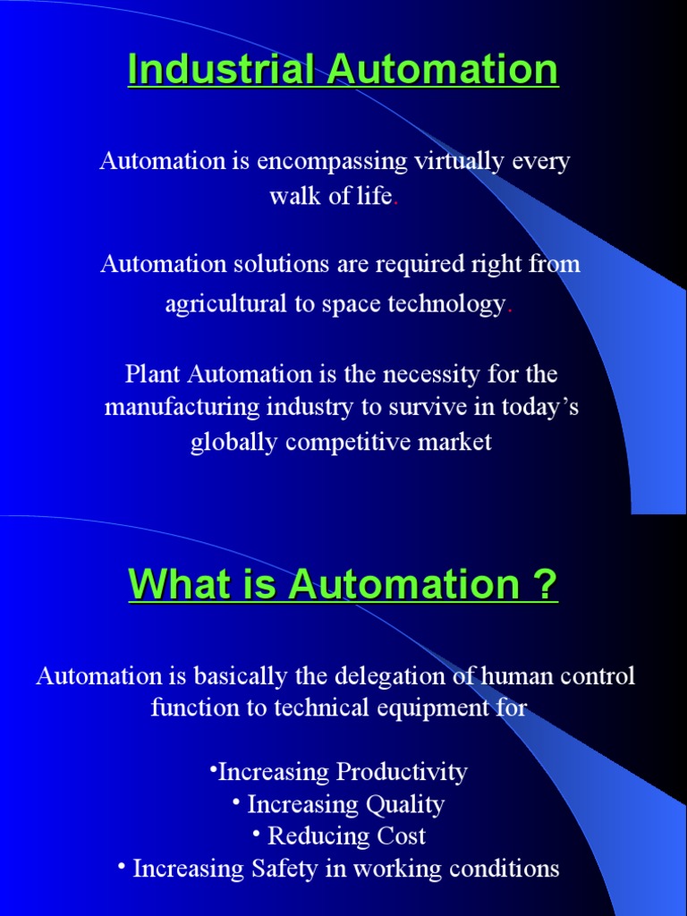 Automation Presentation | PDF | Programmable Logic Controller | Automation