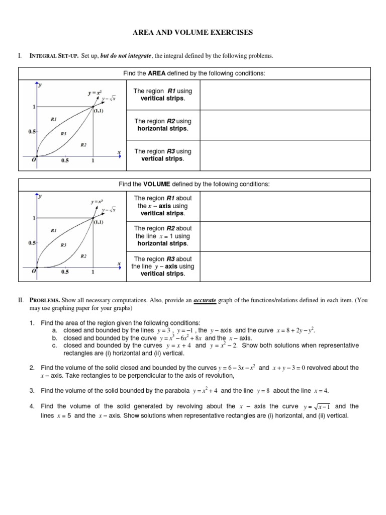Solving Problems Involving the Area and Volume of Planar Regions ...