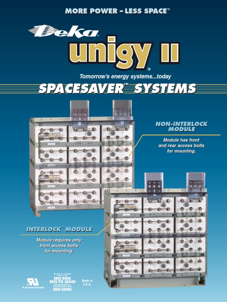 Deka Unigy II Spacesaver Brochure | PDF | Battery (Electricity ...