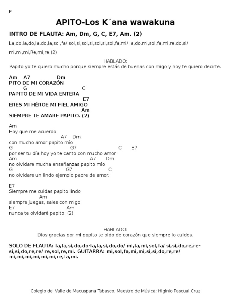 PAPITO-Los K Ana Wawakuna | PDF