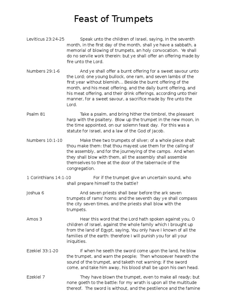 Feast of Trumpets | PDF | Law Of Moses | Bible Content
