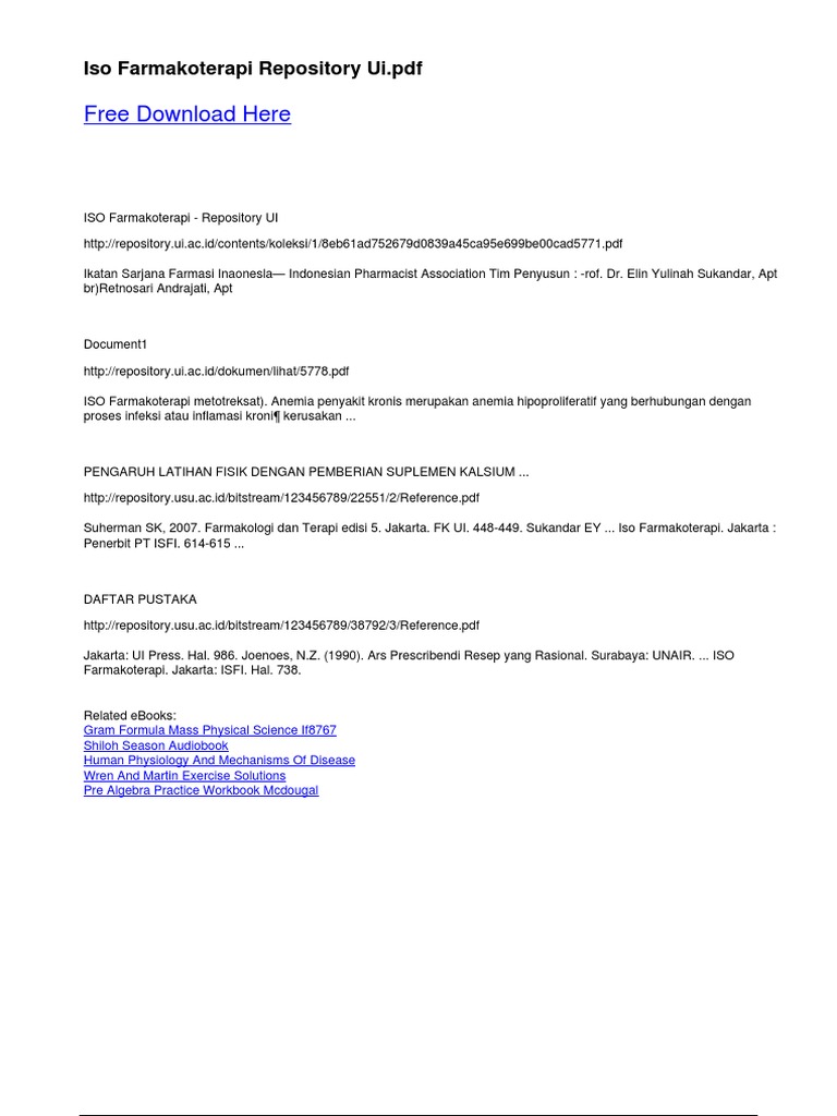Iso Farmakoterapi Repository Ui | PDF