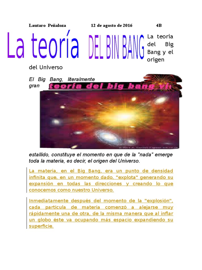 La Teoría Del Bin Bang | PDF | Big Bang | Universo