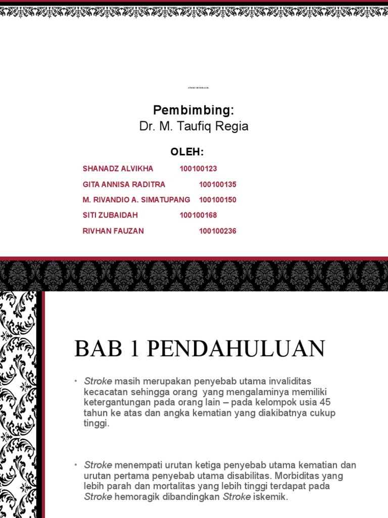 Slide Stroke Hemoragik Kita | PDF