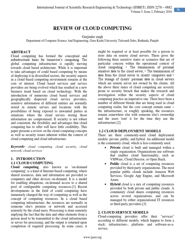 Cloud Computing Review & Security | PDF | Platform As A Service | Cloud ...