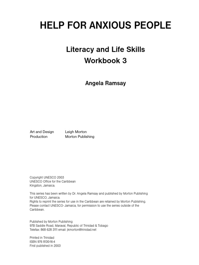 Help For Anxious People: Literacy and Life Skills Workbook 3 | PDF ...